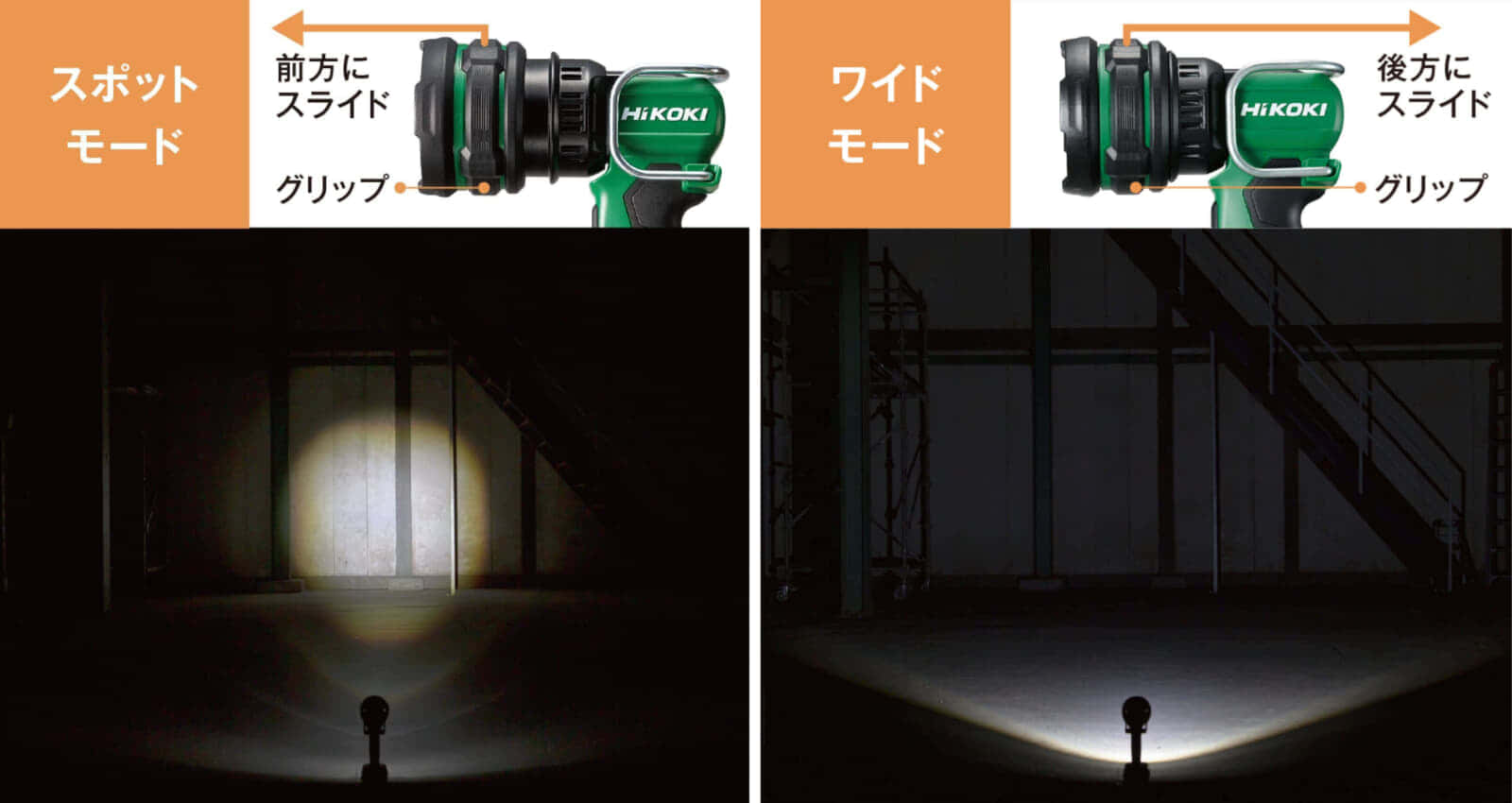 HiKOKI UB18DH コードレススポットライトを発売、用途に対応した2つの照射モードを搭載 ｜ VOLTECHNO